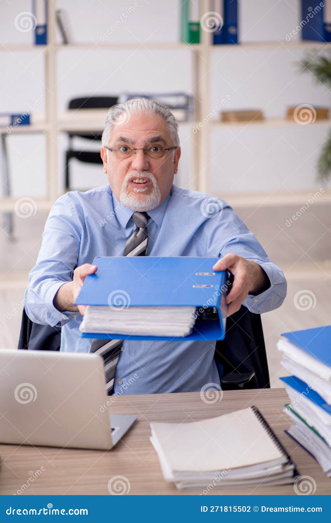 Old Male Employee Working in the Office Stock Photo - Image of fatigue ...
