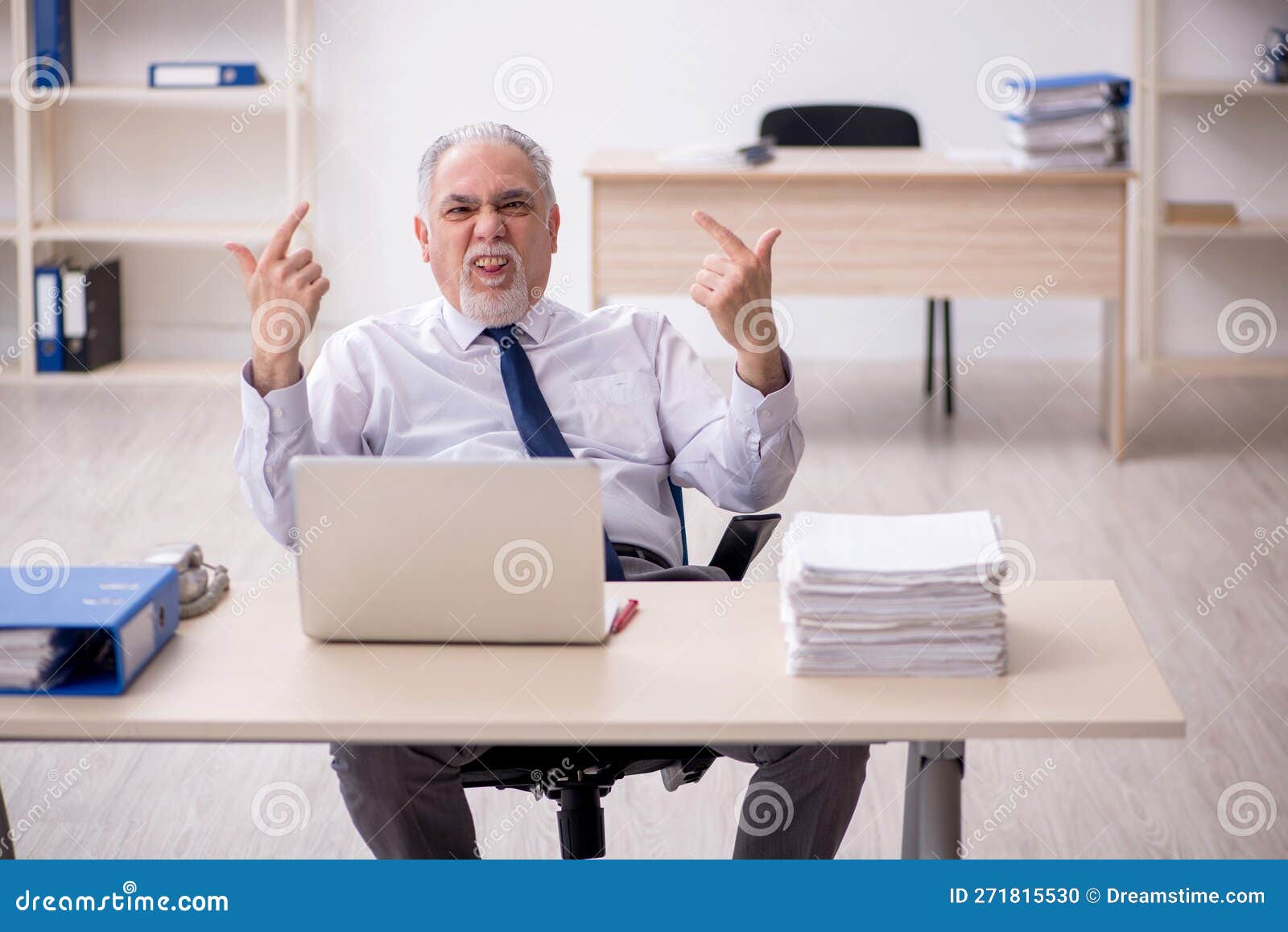Old Male Employee Working in the Office Stock Photo - Image of missing ...