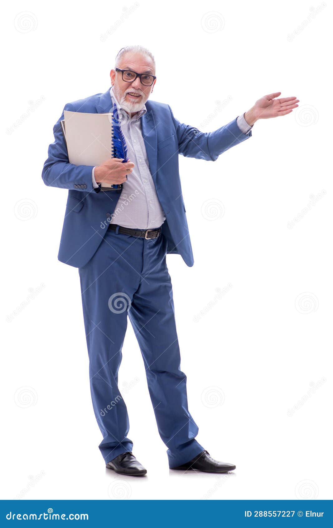 Old Boss Holding Heavy Pile Isolated on White Stock Image - Image of ...