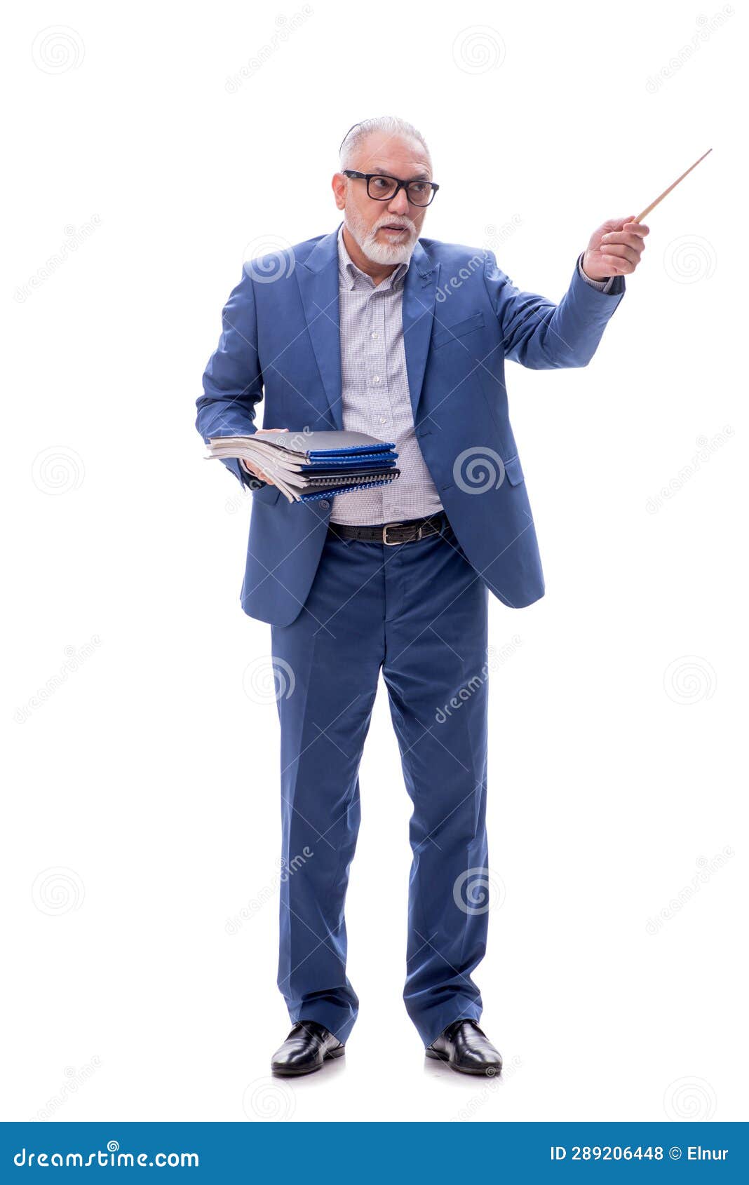 Old Boss Holding Heavy Pile Isolated on White Stock Photo - Image of ...