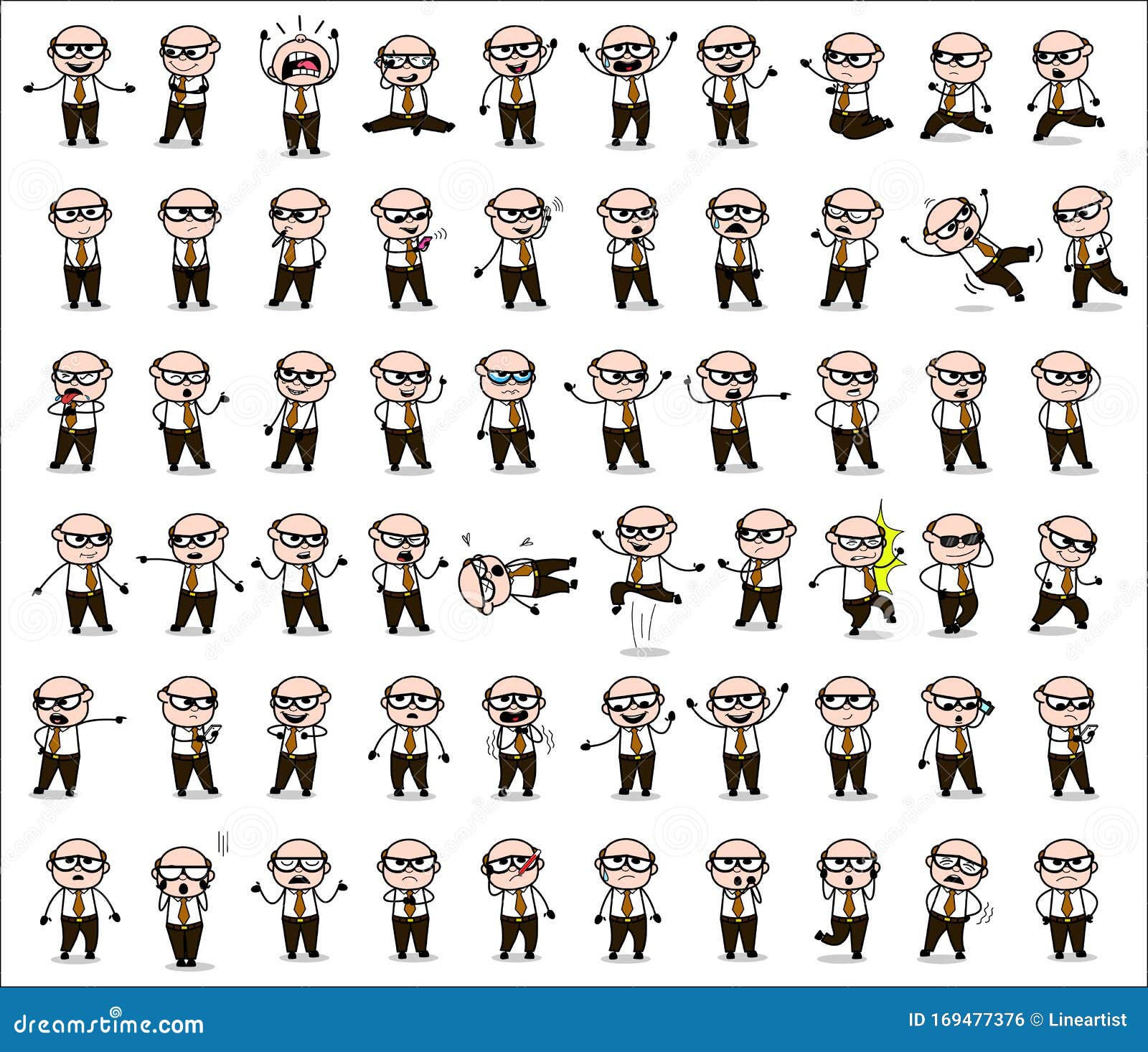 Old Boss Poses - Set of Concepts Vector Illustrations Stock Vector ...