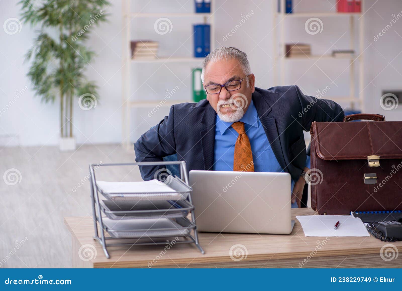 Old Boss Working in the Office Stock Image - Image of workaholic, suit ...