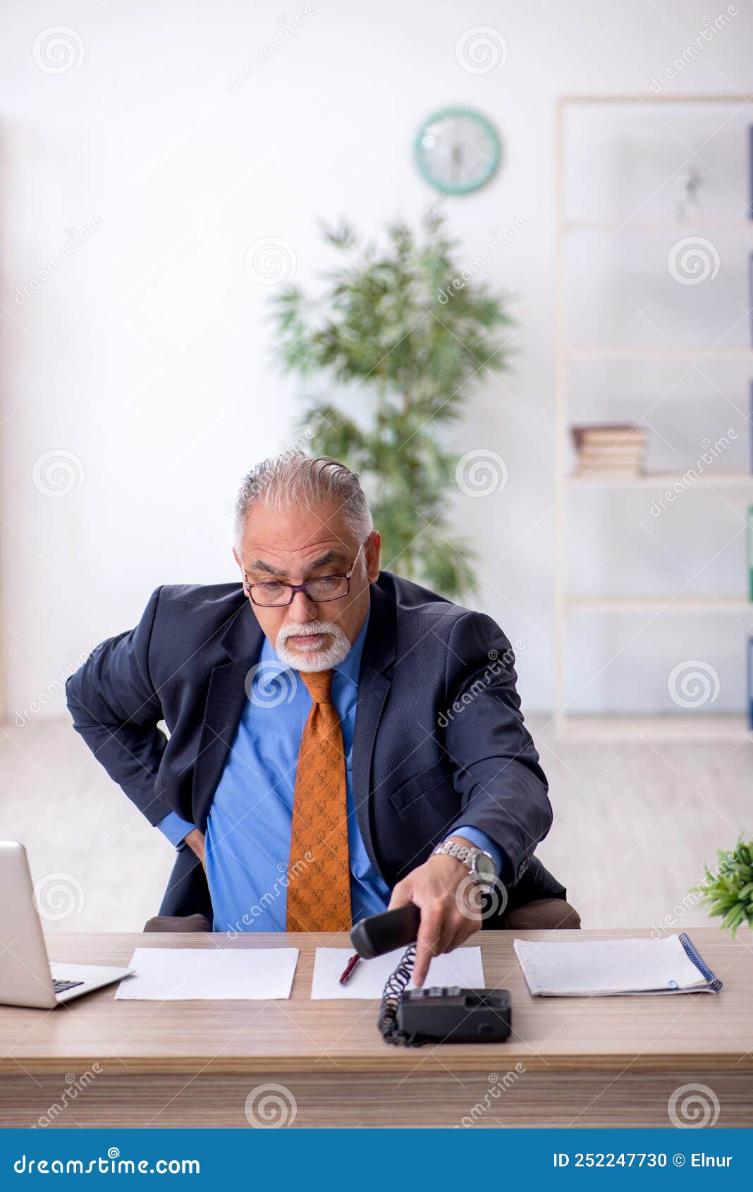 Old Boss Working in the Office Stock Photo - Image of businessman ...