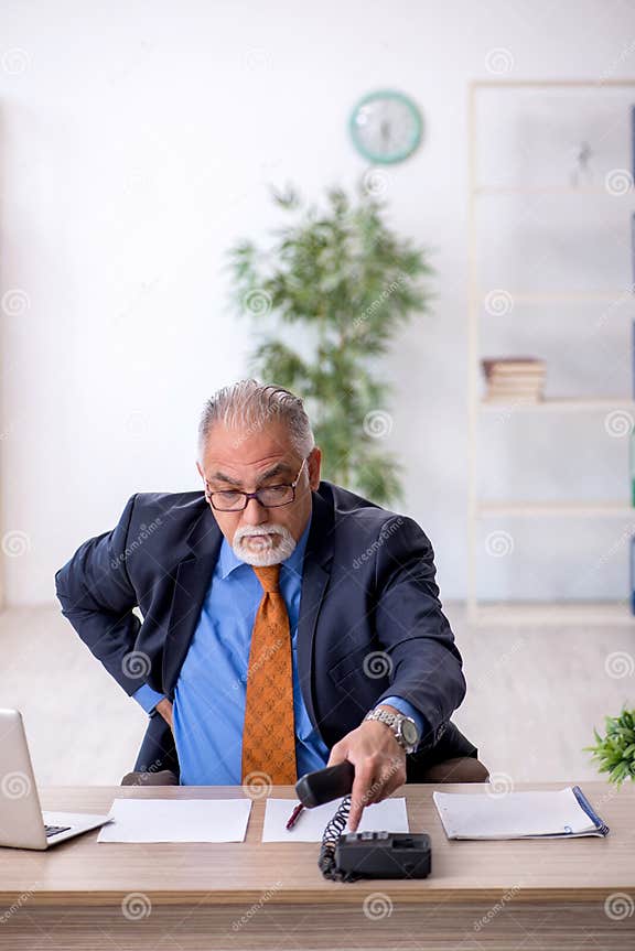 Old Boss Working in the Office Stock Photo - Image of businessman ...