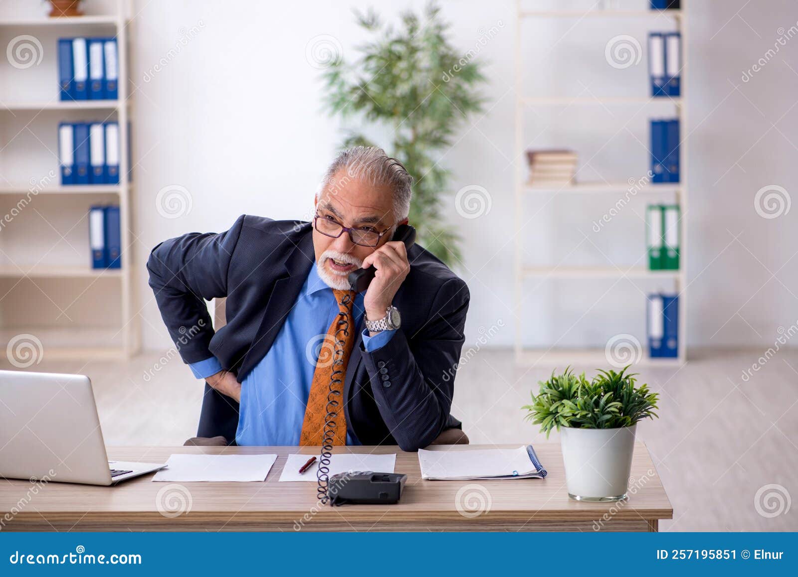 Old Boss Working in the Office Stock Image - Image of manager, analyst ...