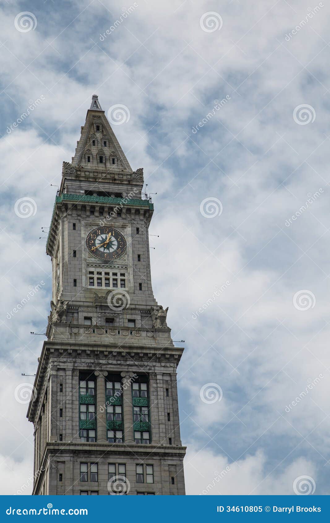 Old Boston Clock Tower stock image. Image of clock, structure - 34610805