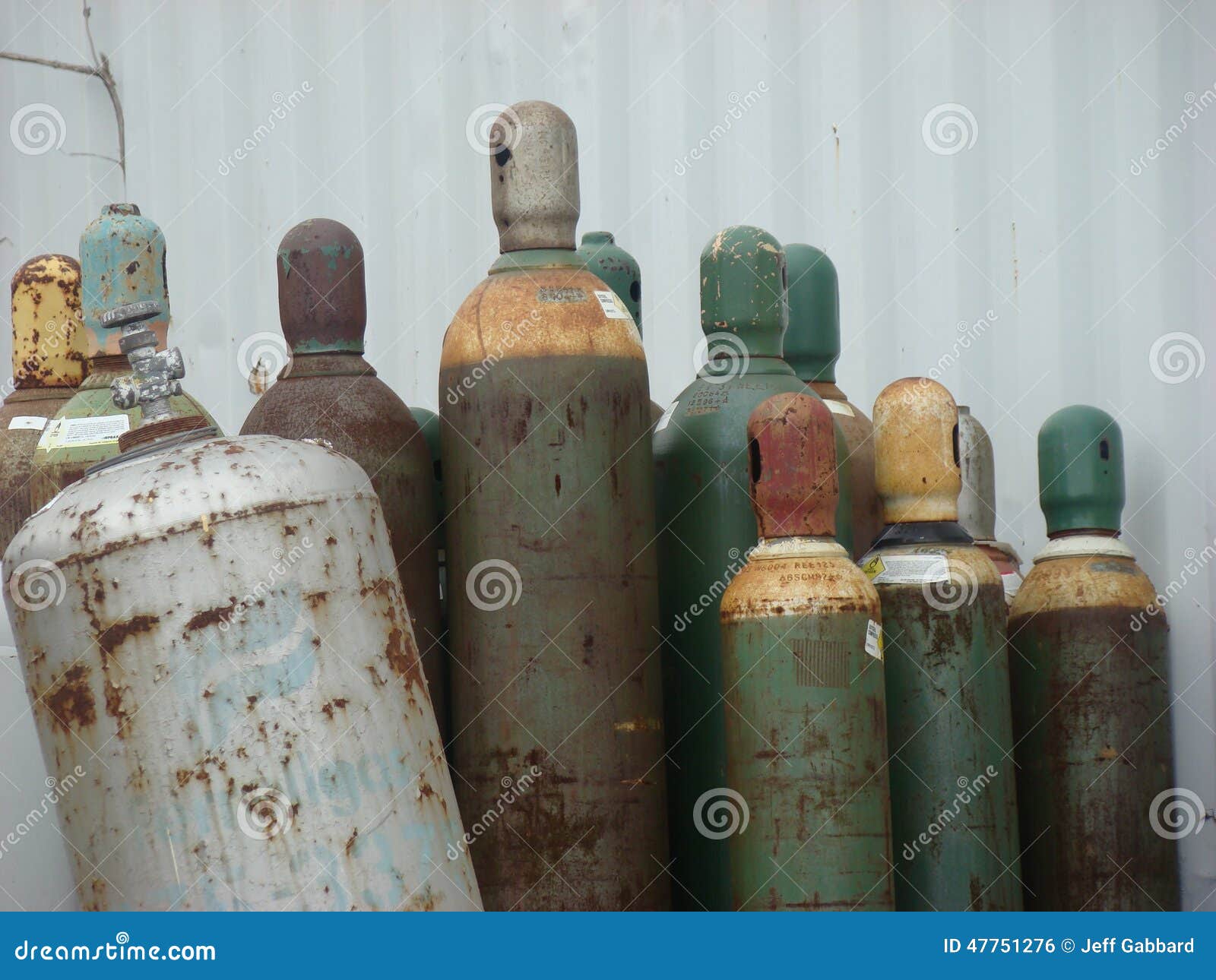 Old bottled gas Cylinders stock photo. Image of isolated - 47751276