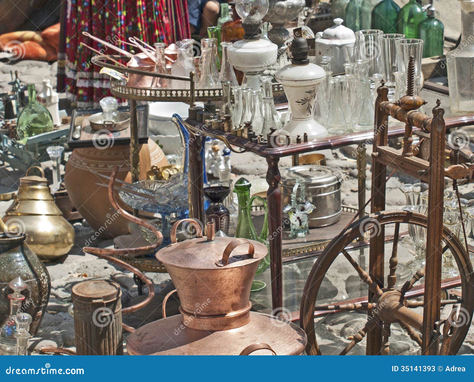 Merchandise Exposed on a Antique Shop Stock Image - Image of gears ...