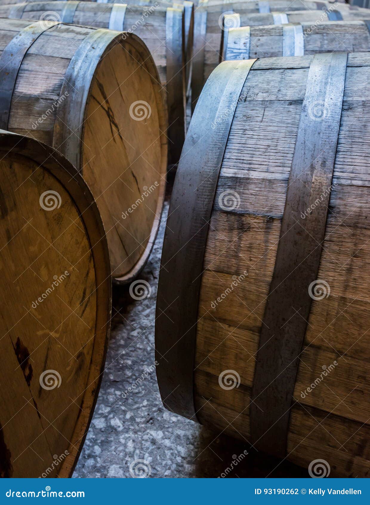 Old Bourbon Barrels Laying on Their Sides Stock Photo - Image of laying ...