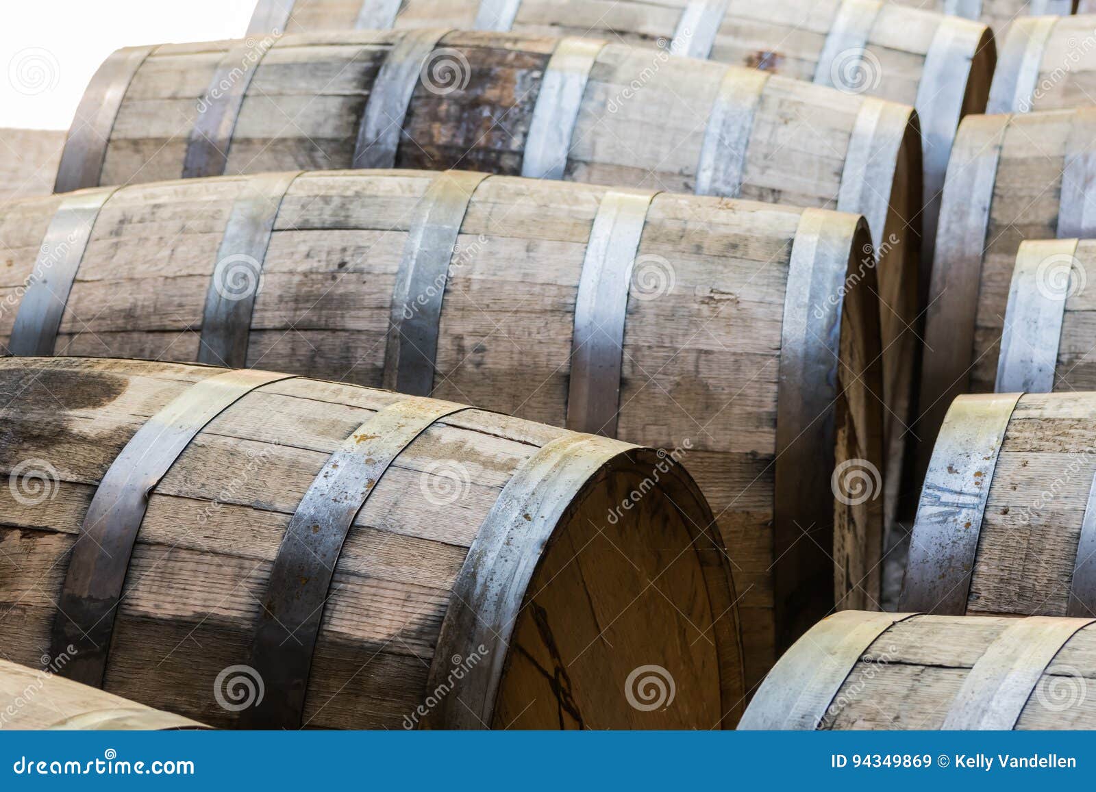 Old Bourbon Barrels Waiting To Be Emptied Stock Image - Image of ...