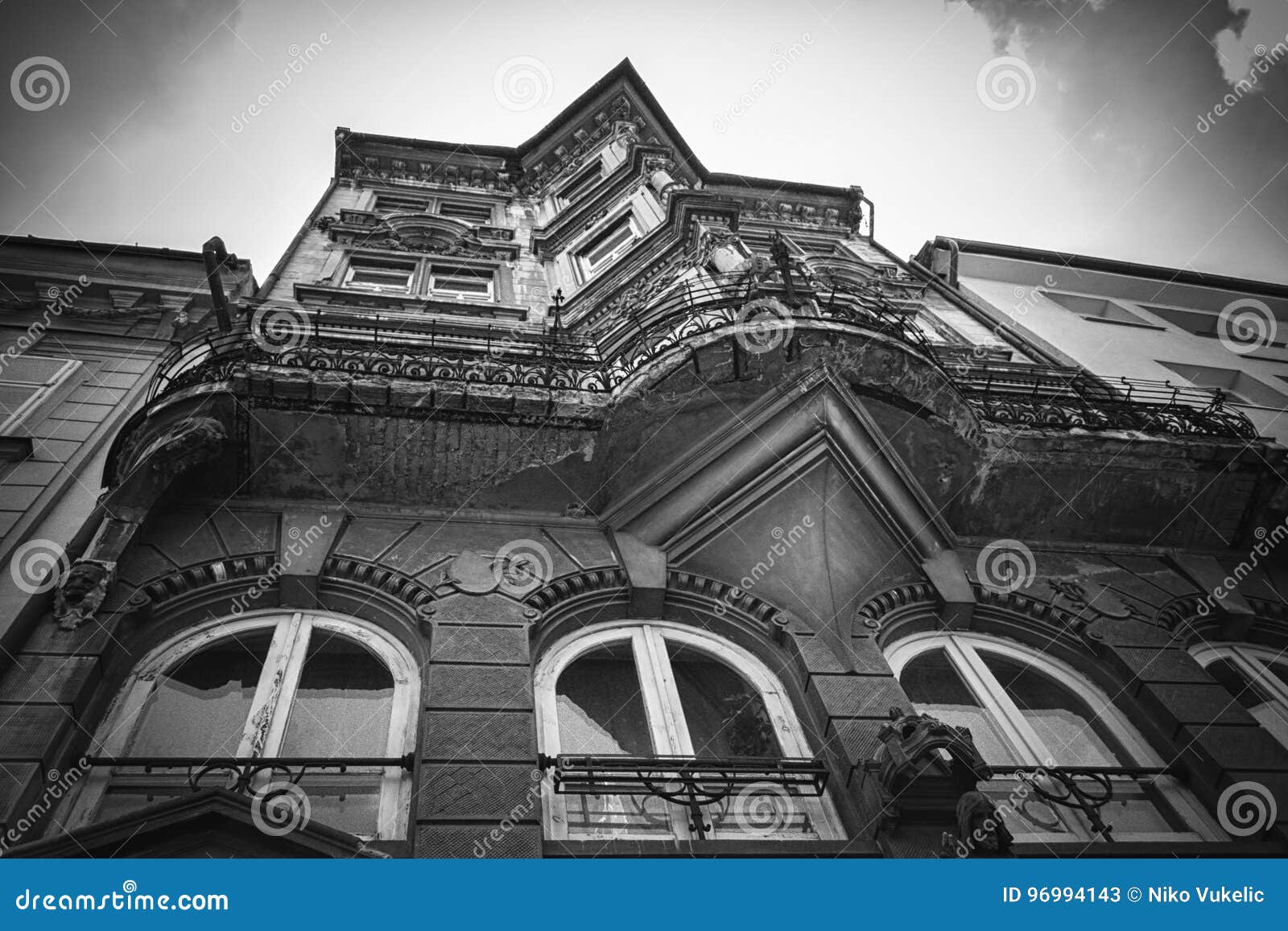 Old Bourgeois house stock image. Image of urban, glass - 96994143