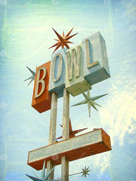 Old bowling alley sign stock photo. Image of retro, starbursts - 28113508