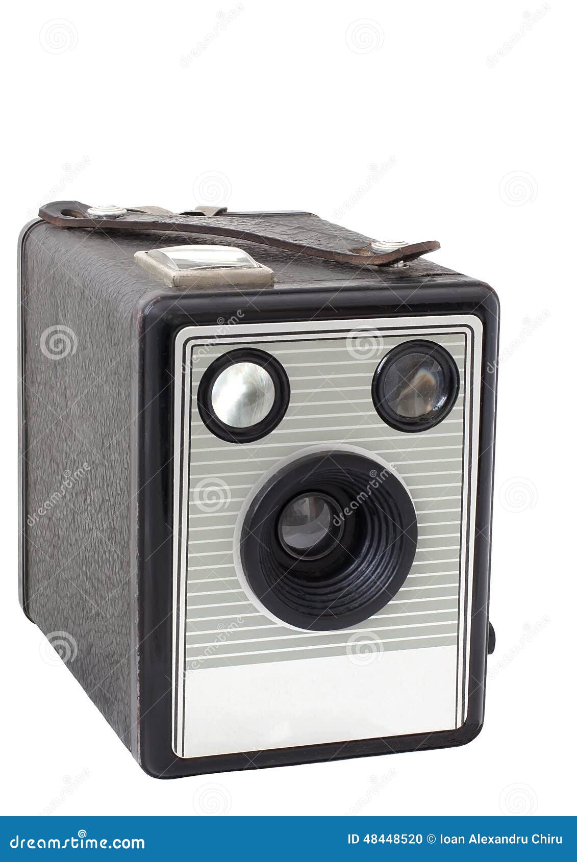 Old Box Camera on Medium Format Isolated Stock Photo - Image of brownie ...