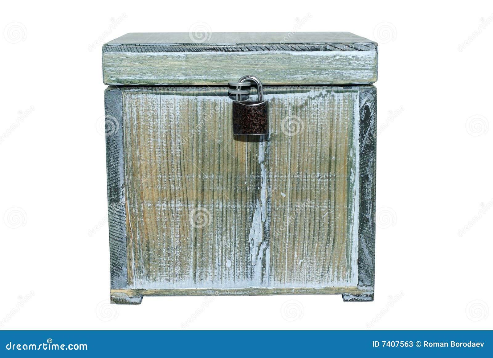 Old box locked stock image. Image of container, chest - 7407563