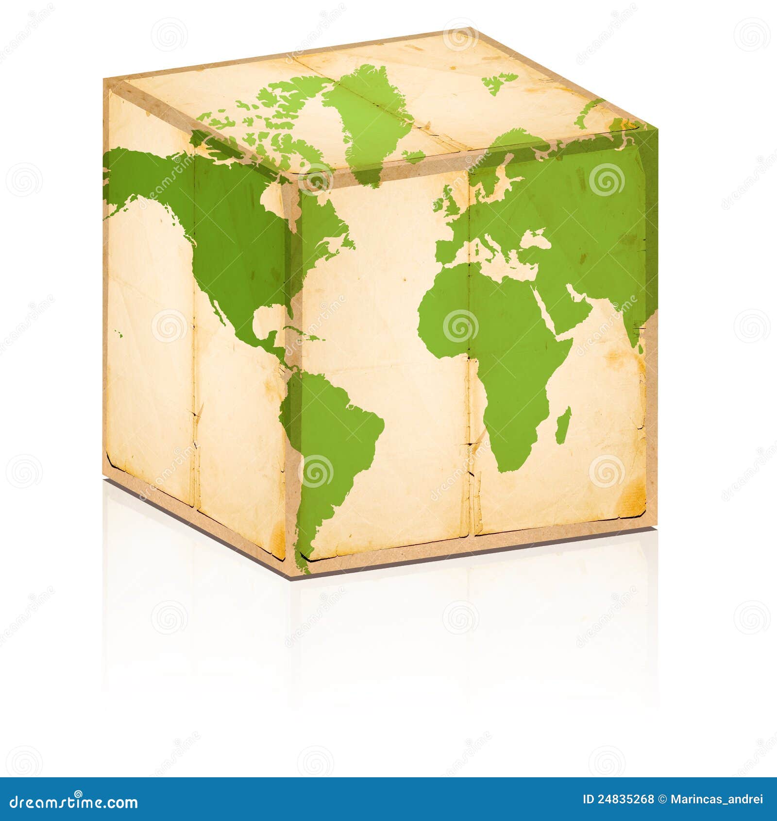 Old box with map on it stock photo. Image of package - 24835268