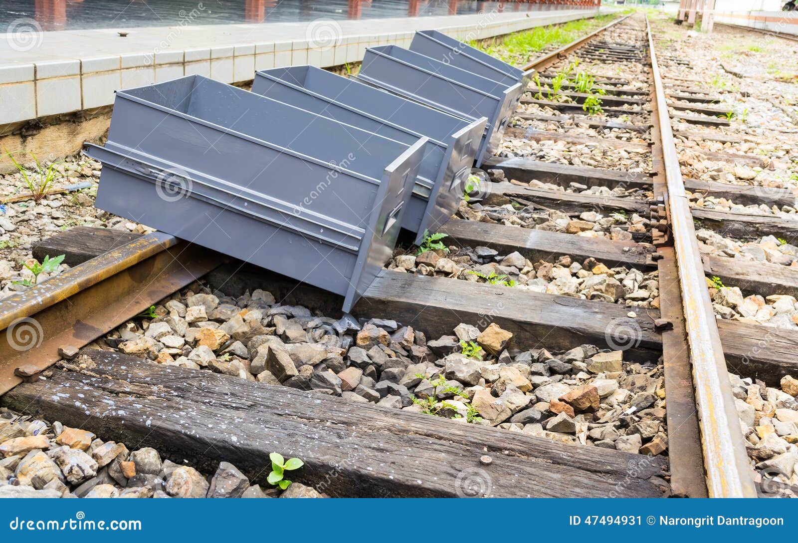 Old box on a railway stock image. Image of delivery, antique - 47494931