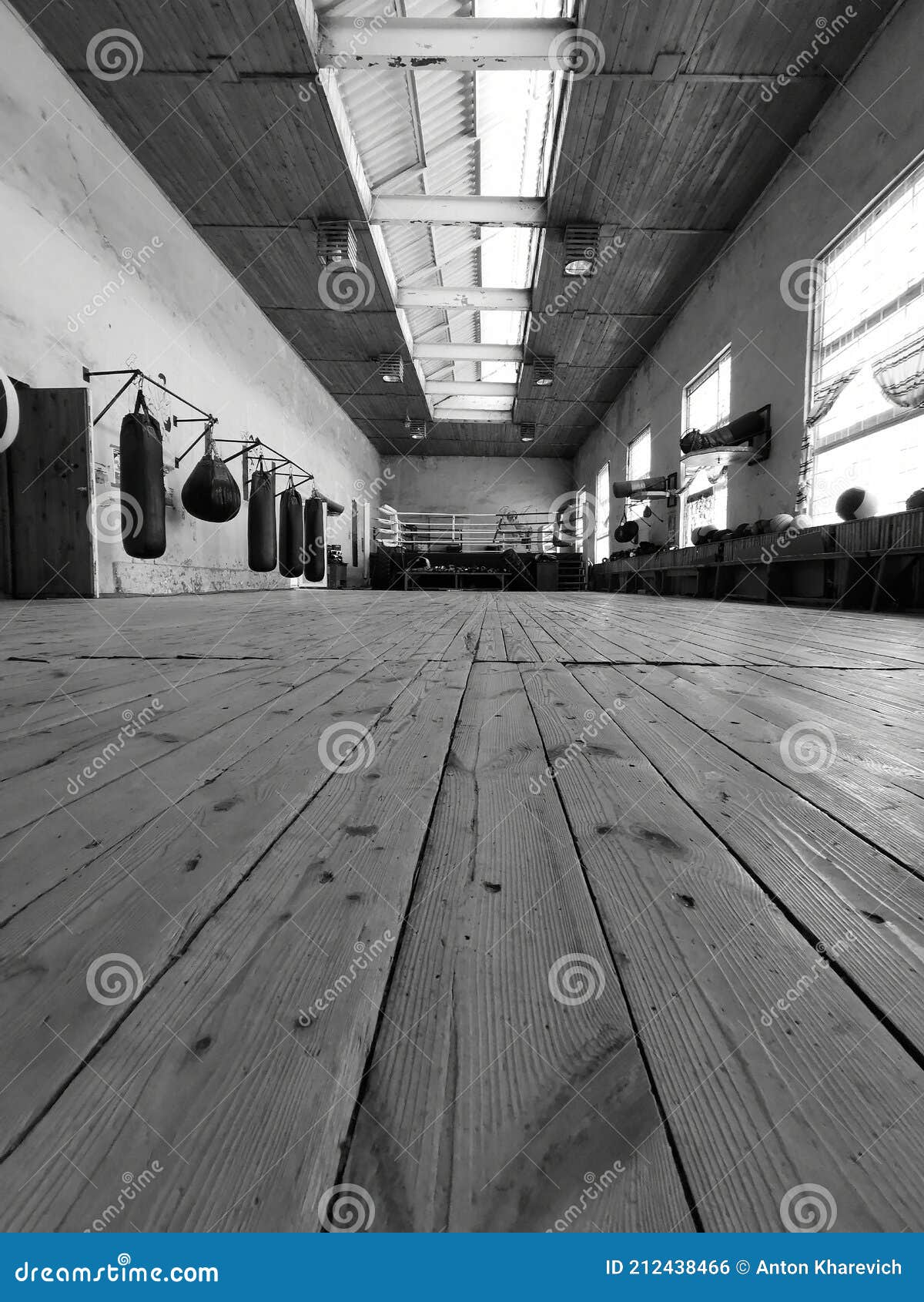 Old boxing gym stock photo. Image of brutalgym, sport - 212438466