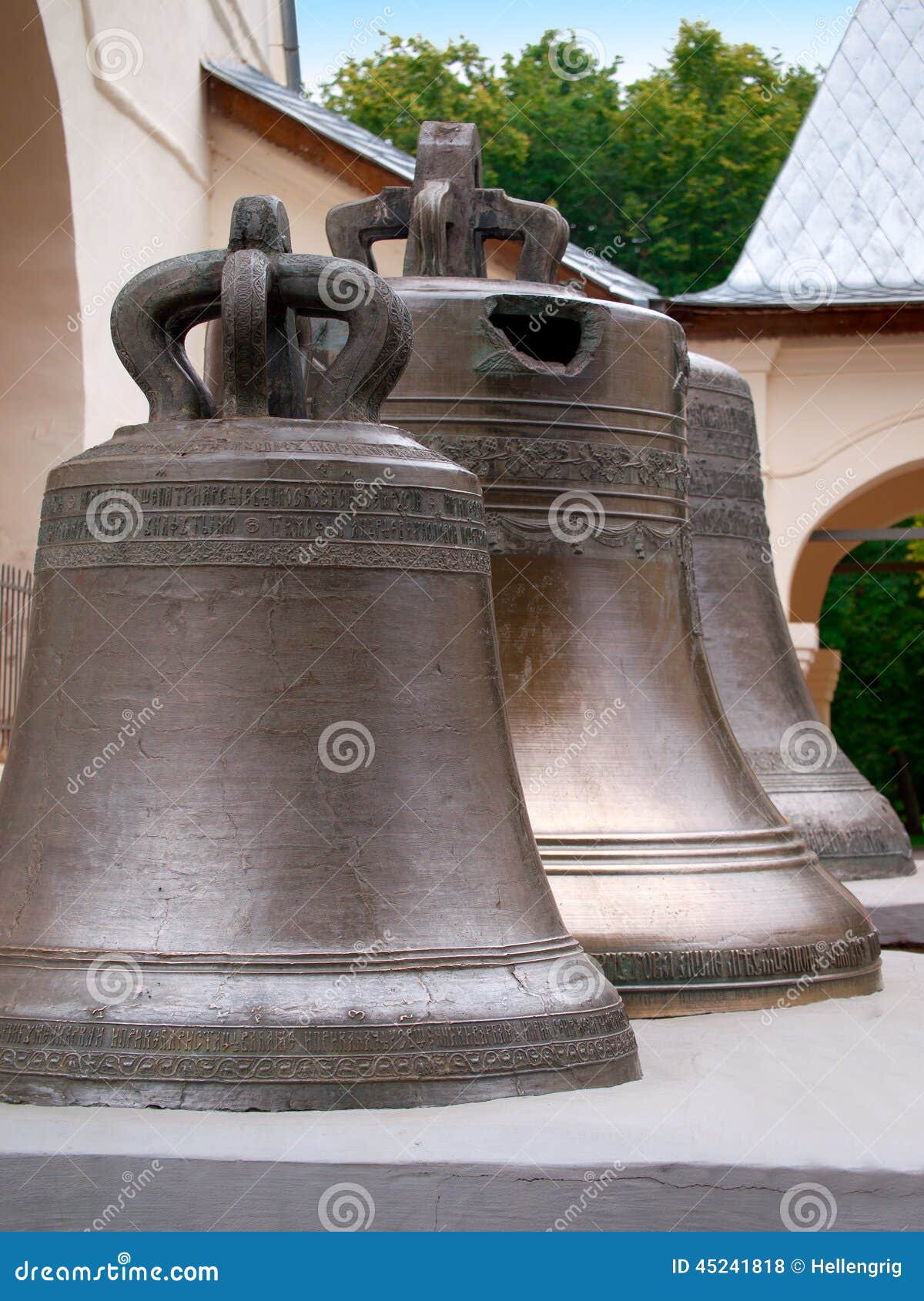 Old brass bells stock photo. Image of history, cross - 45241818