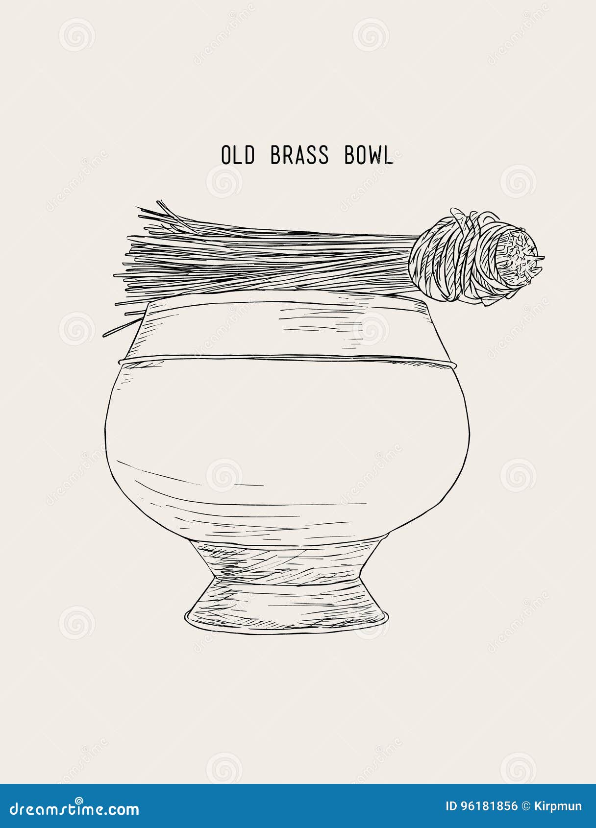 Old Brass Bowl of Holy Water Stock Vector - Illustration of pouring ...