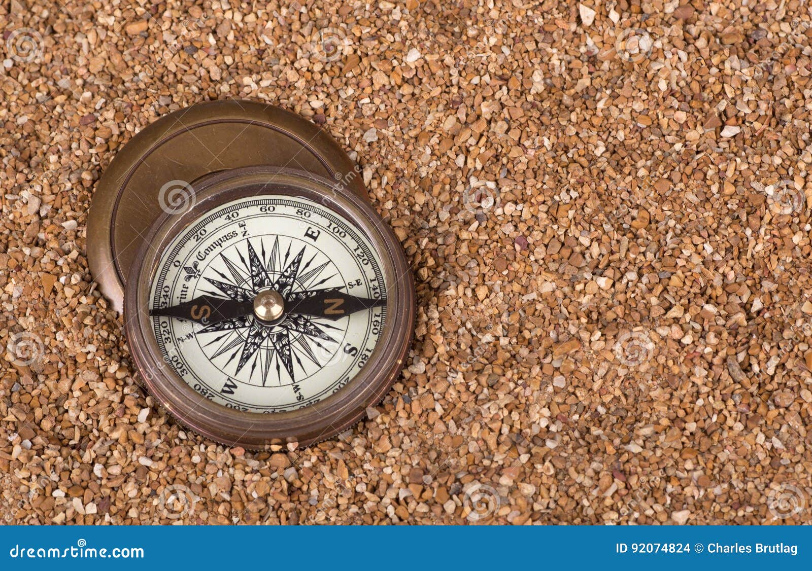 Old Brass Compas stock photo. Image of brown, space, direction - 92074824
