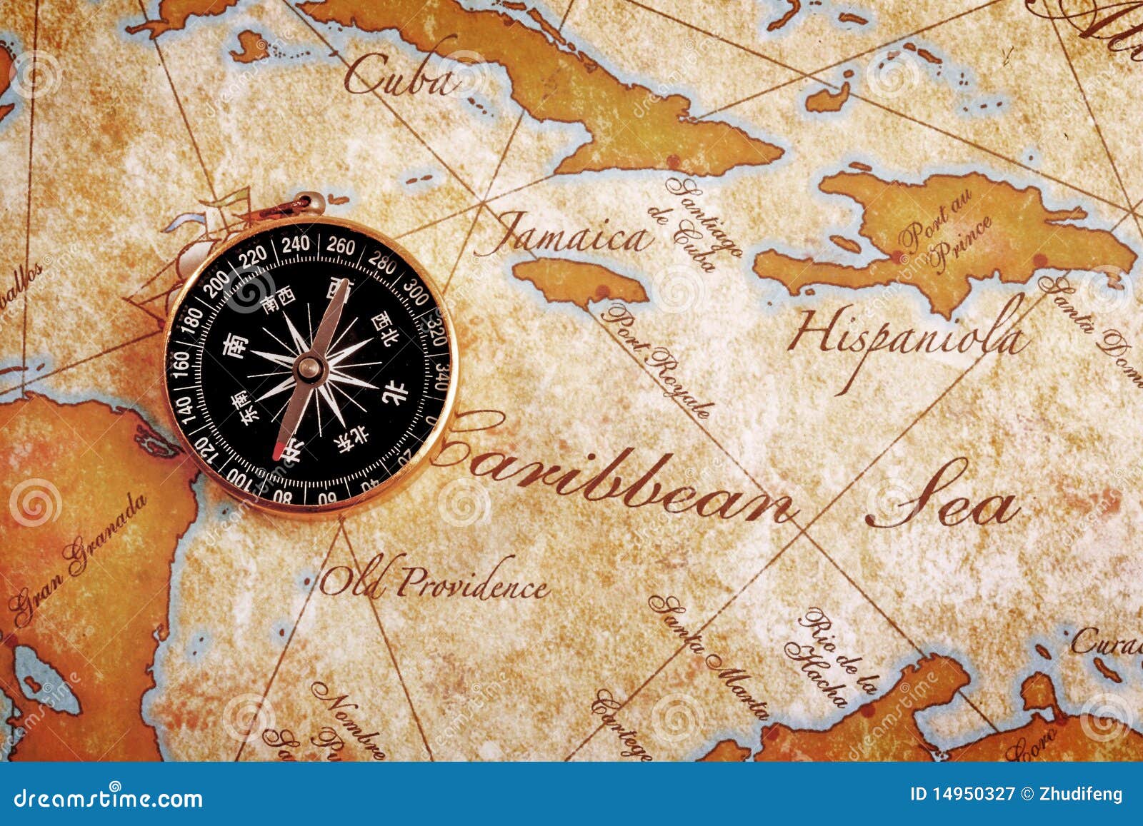 Old Treasure Map Compass