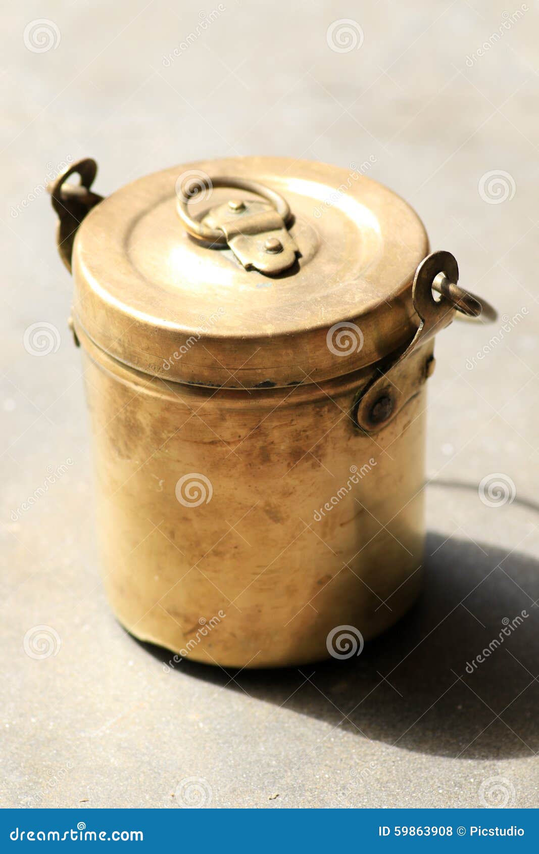 Old Brass Container Over White Royalty-Free Stock Photography ...