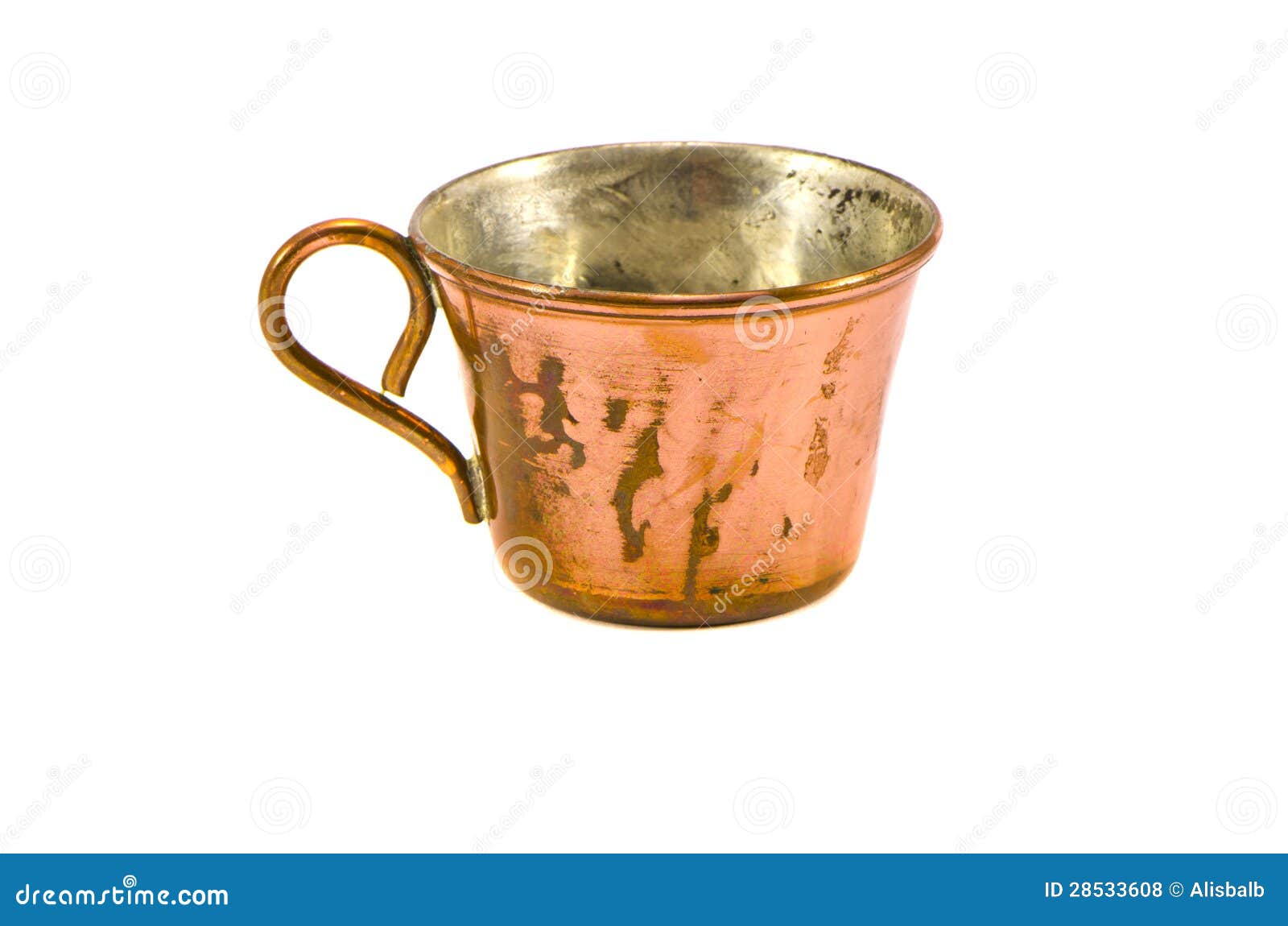 Old Brass Cup Isolated on White Stock Photo - Image of isolated ...