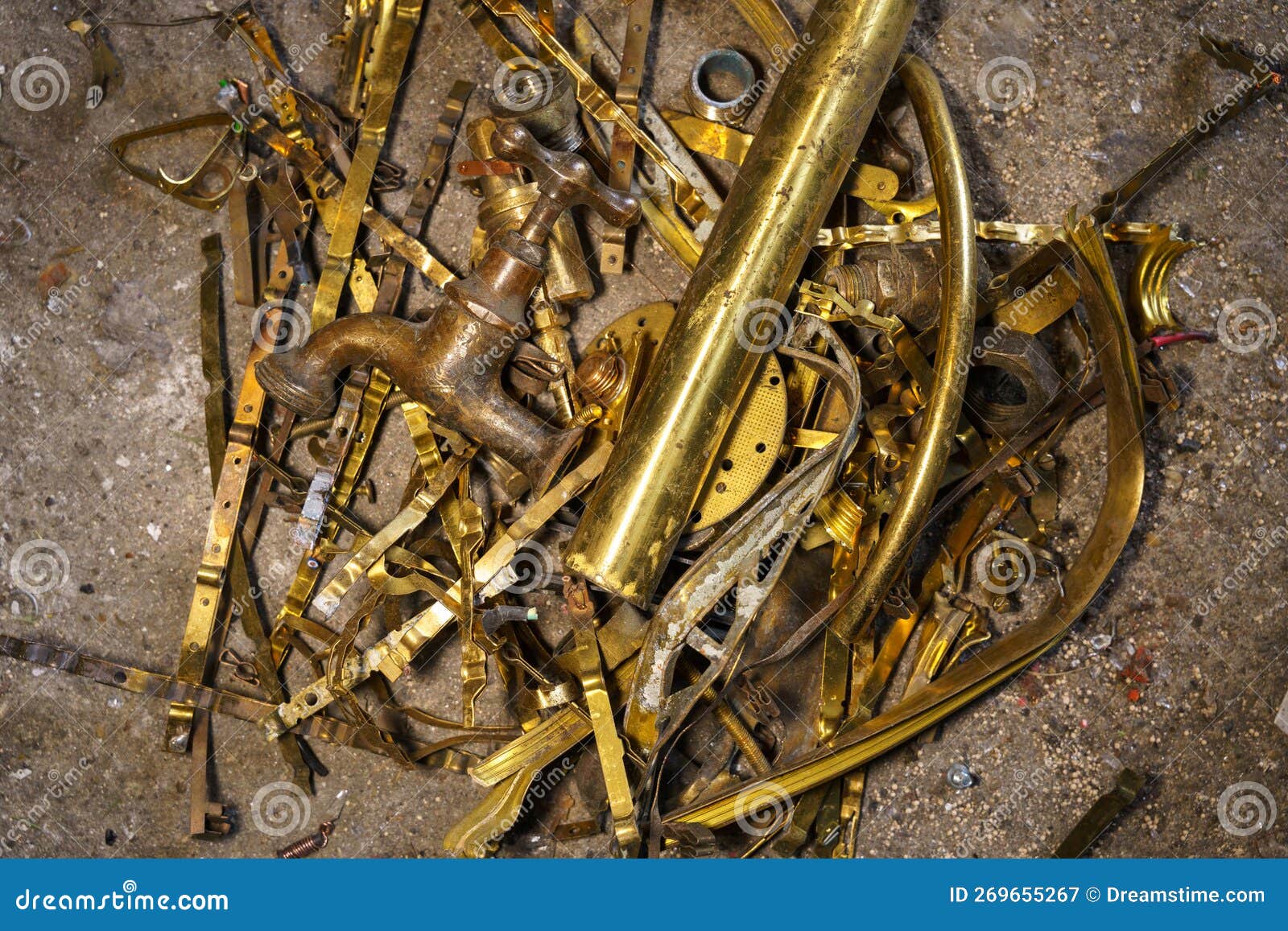 Old Brass Elements Plumbing in Recycling. Recycling of Non-ferrous ...