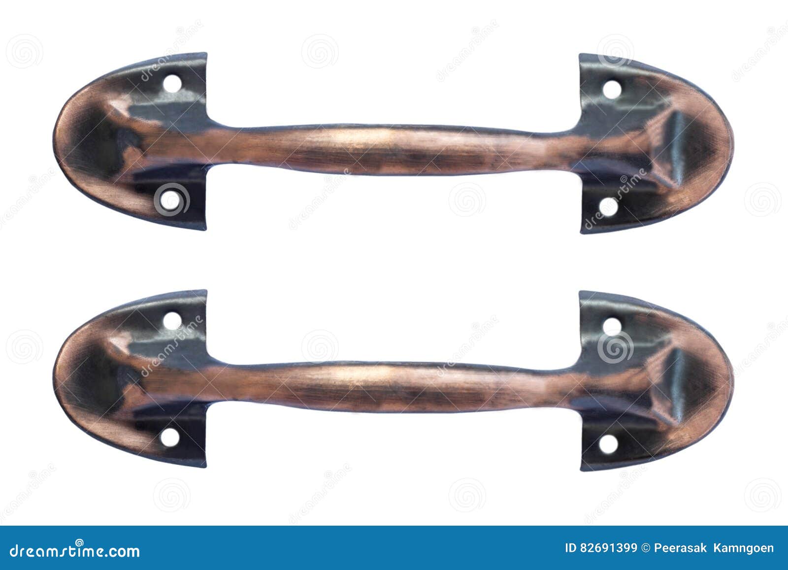 Old Brass Handle for Furniture Isolated on White Background Stock Image ...