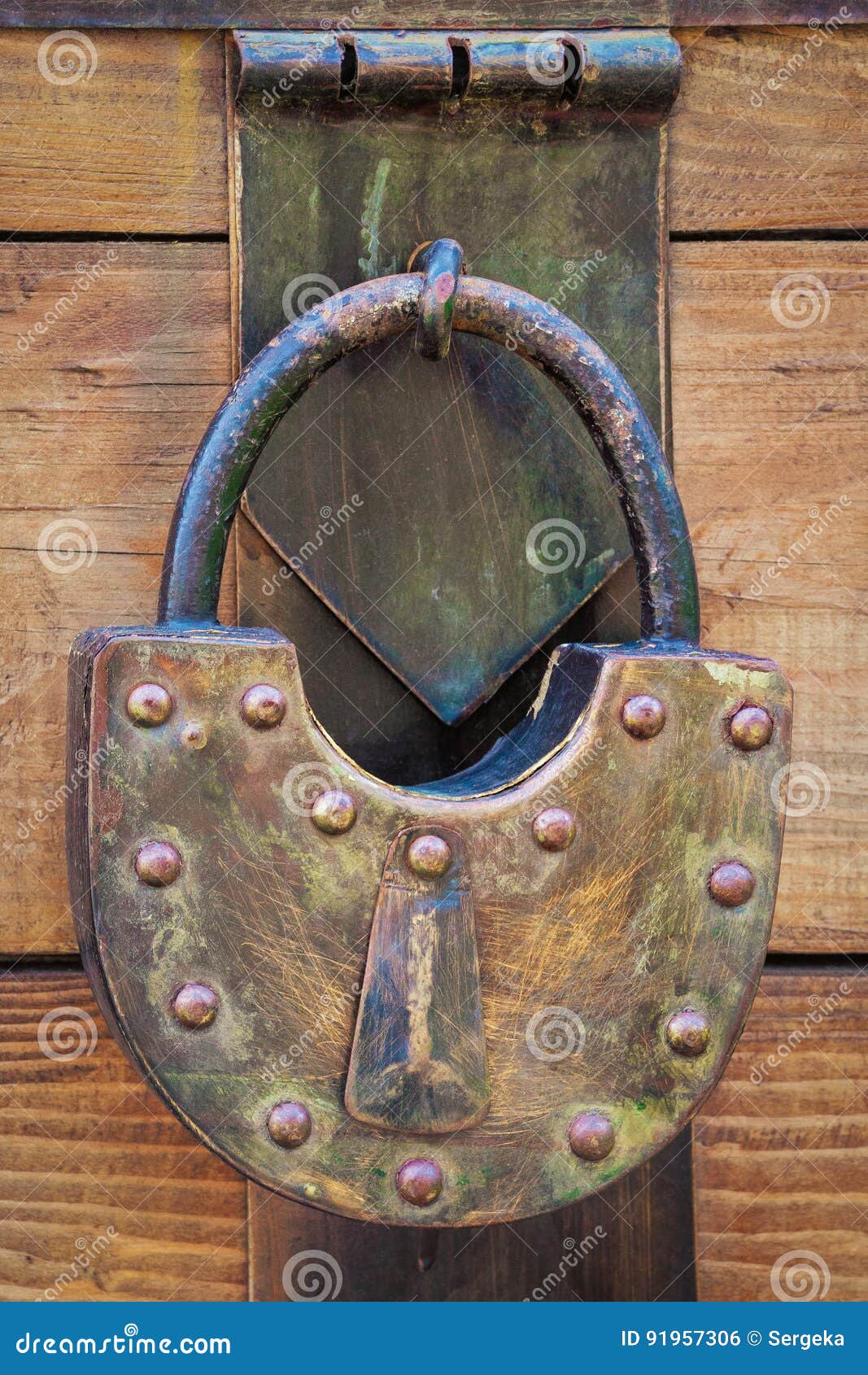 Old brass padlock stock photo. Image of rural, lock, vintage - 91957306