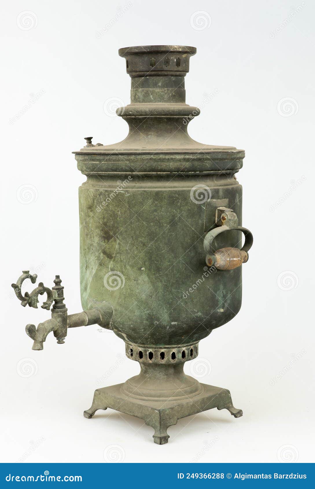 Old Brass Samovar Isolated on White Background Stock Photo - Image of ...