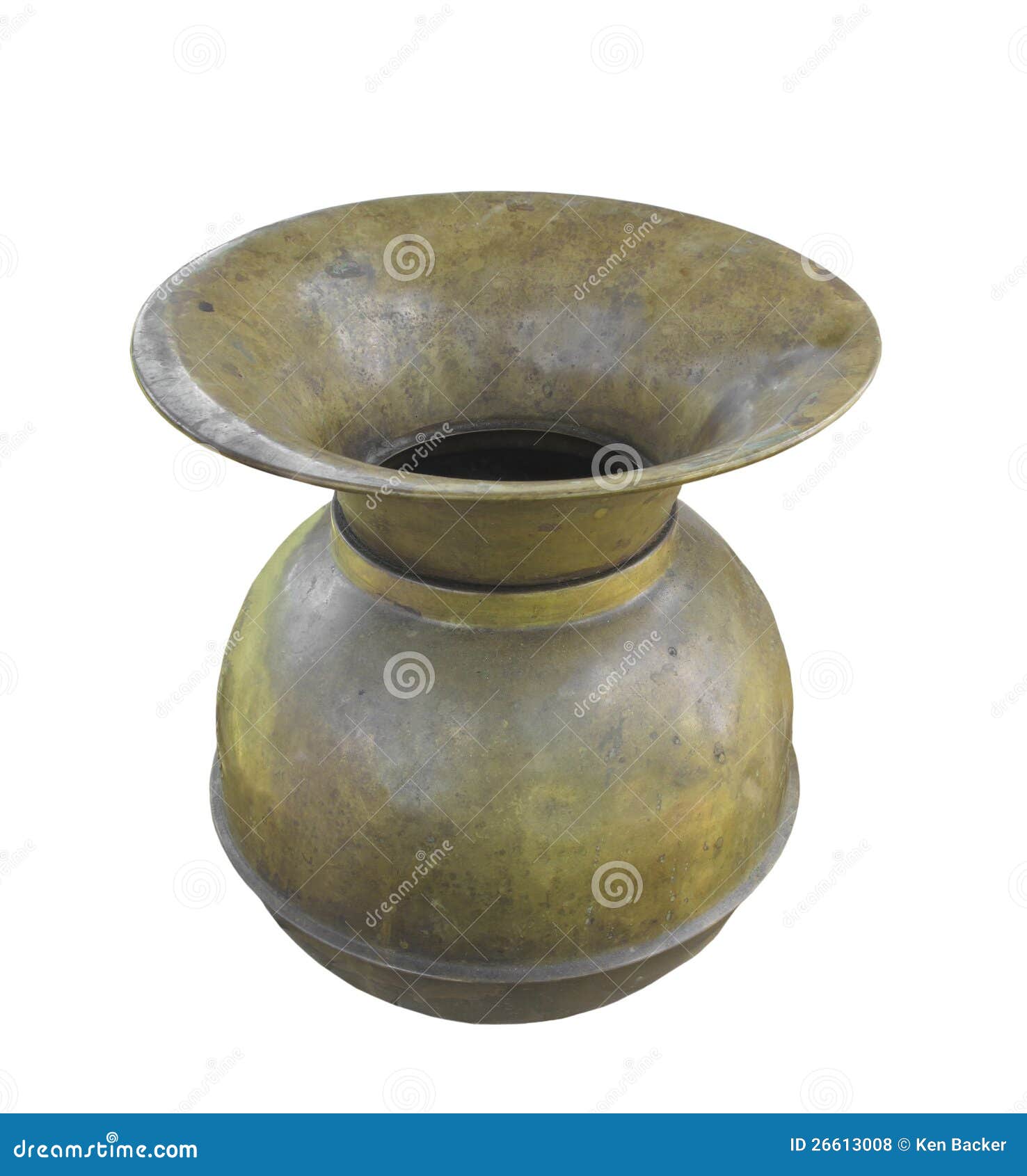 Old Brass Spittoon Isolated. Stock Photo - Image of spitoon, brass ...