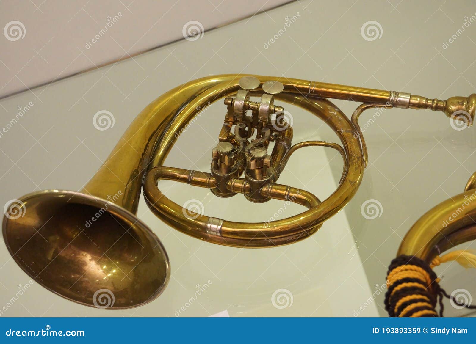 An old brass trumpet stock image. Image of instrument - 193893359