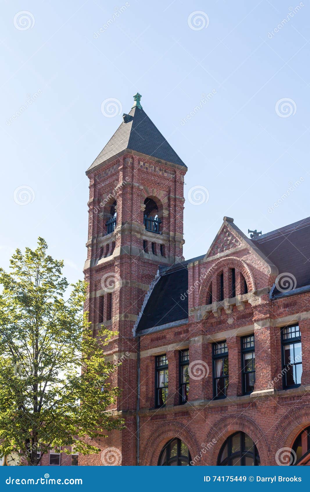 Old Brick Bell Tower and Church Stock Image - Image of brick, spiritual ...