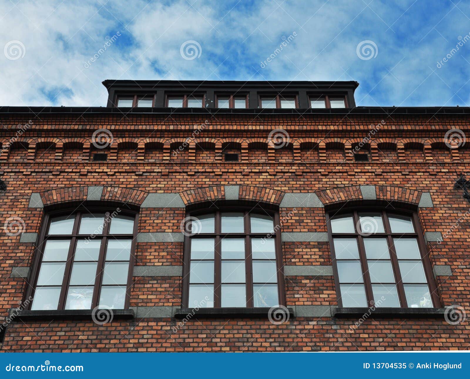 Old brick building stock image. Image of retro, cloud - 13704535