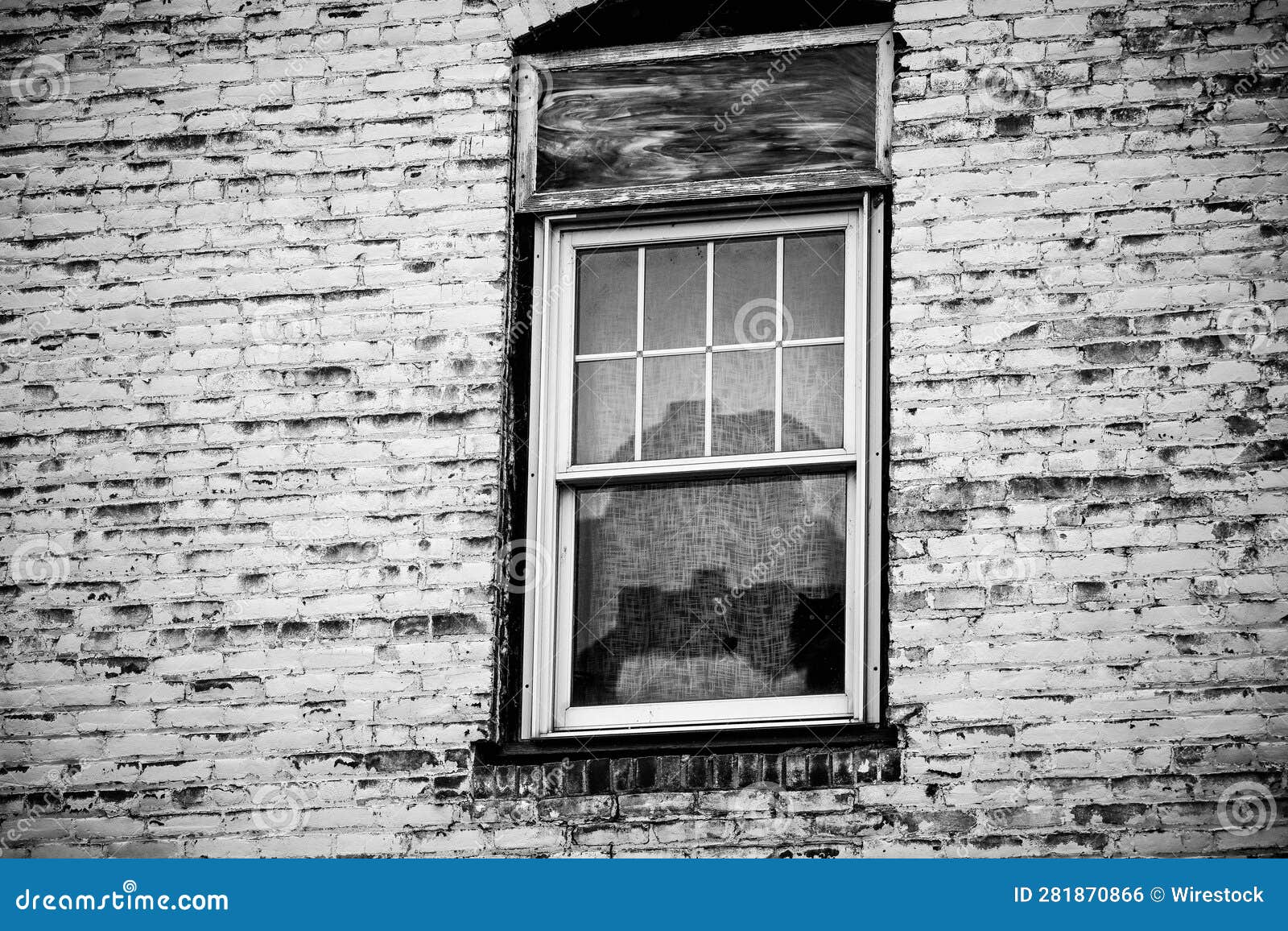 Old Brick Building Exterior in Grayscale Stock Photo - Image of classic ...