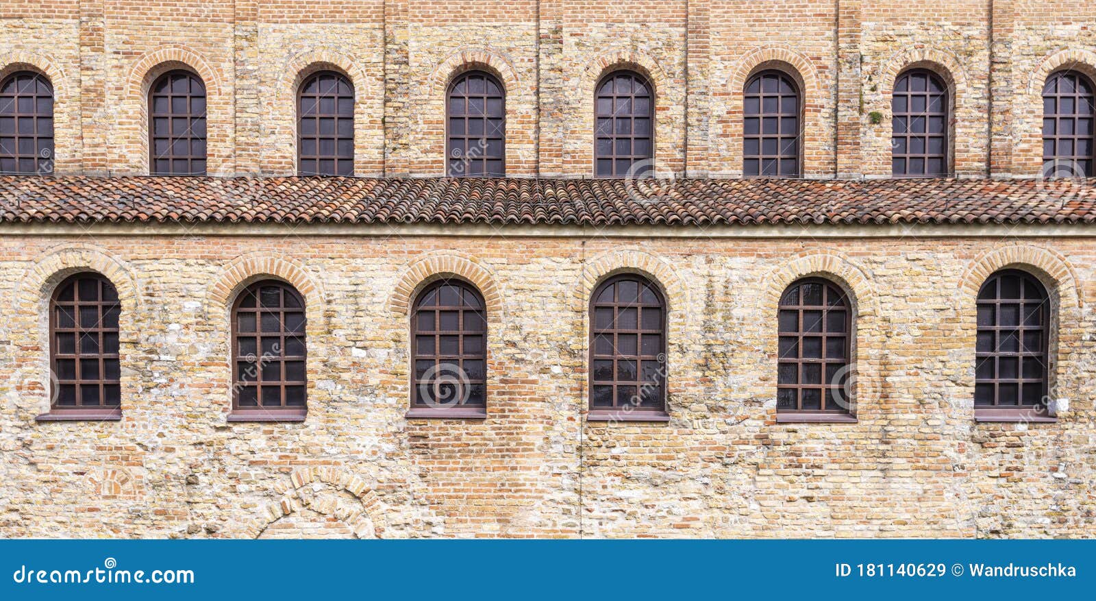 Old Brick Building with Many Old Windows Stock Image - Image of natural ...