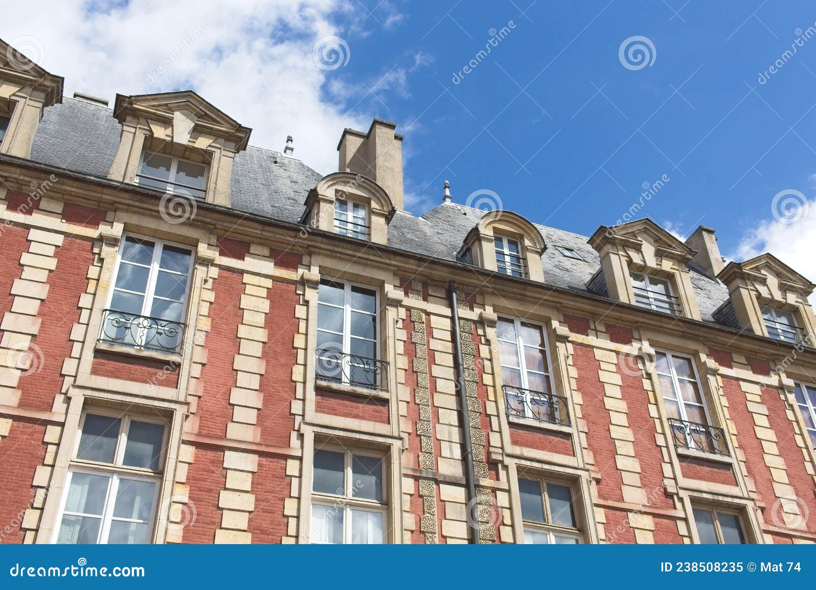 Old Brick Building in Paris Stock Image - Image of cityscape, houses ...