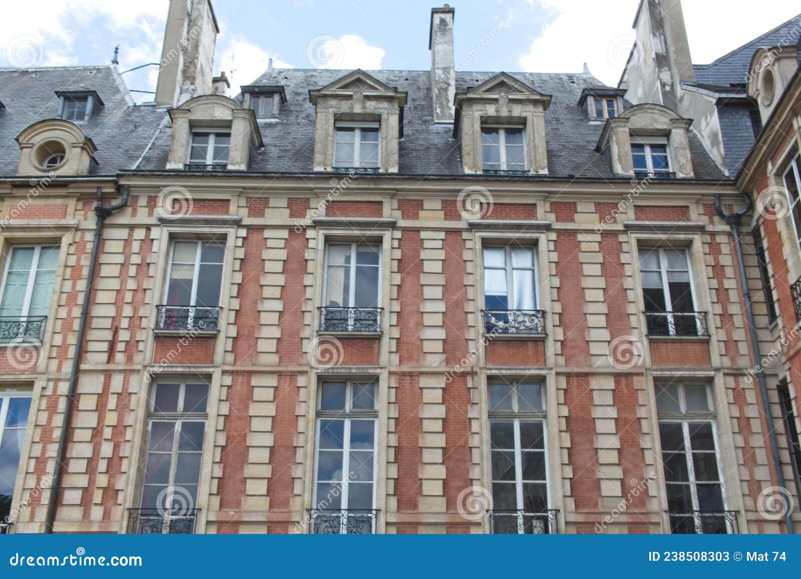 Old Brick Building in Paris Stock Image - Image of architecture, brick ...
