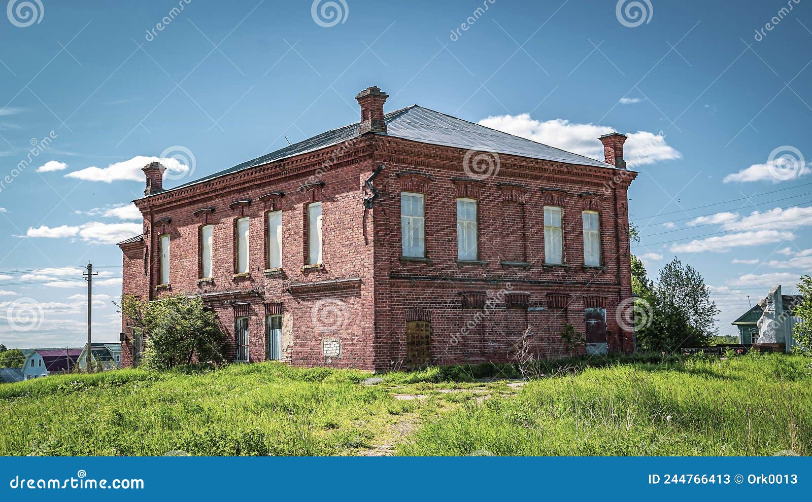 Old brick building stock image. Image of classical, blue - 244766413