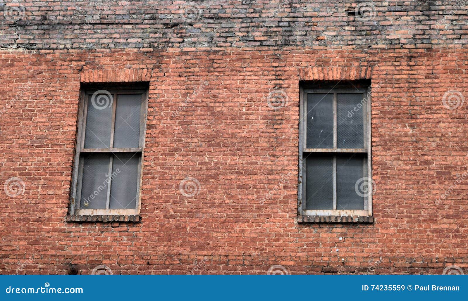 Old Brick Building with Windows Stock Image - Image of brick, daylight ...