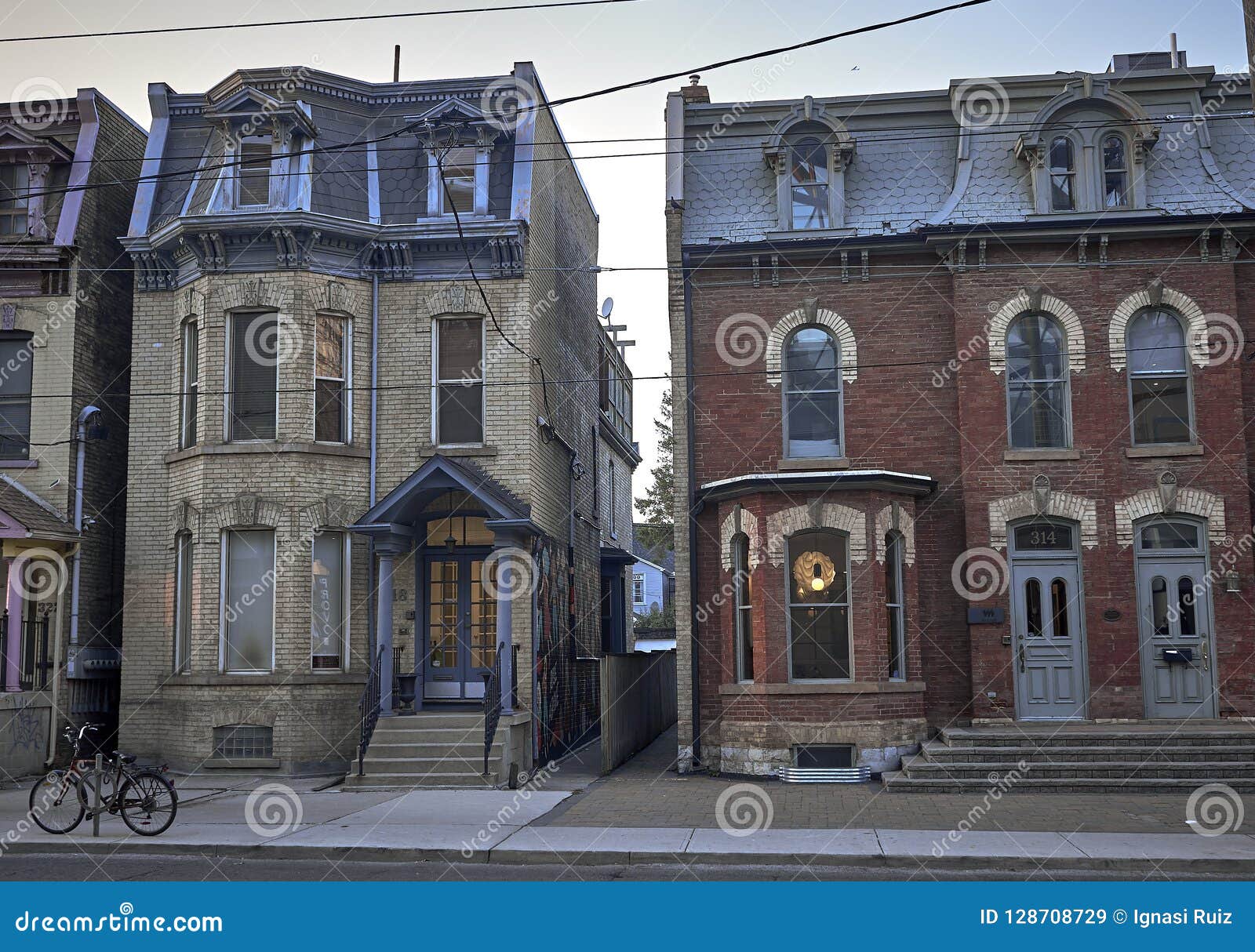Old Brick Buildings in a Town Stock Image - Image of brick ...