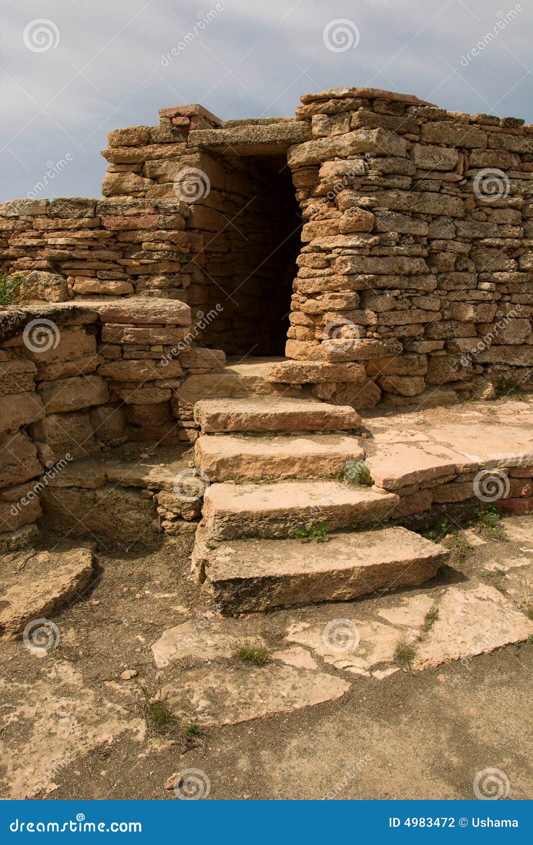 Old Brick Cave Entrance and Stone Stairs Stock Photo - Image of history ...