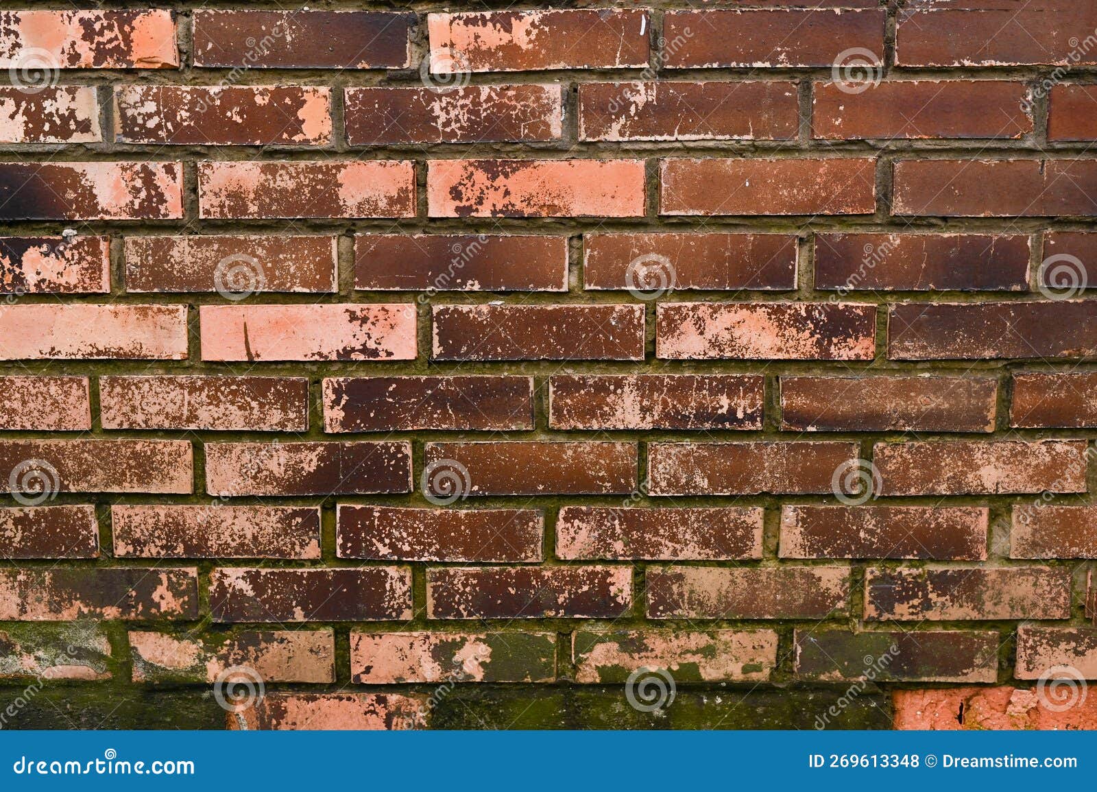 An Old Brick Faded Wall. Grunge Texture Background. Stock Photo - Image ...