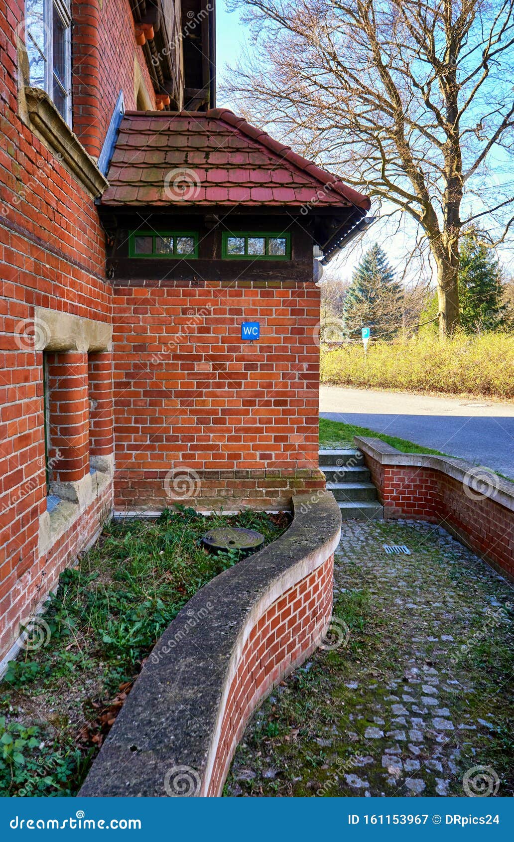 Old Brick House As Public Toilet Stock Image - Image of frame, exterior ...