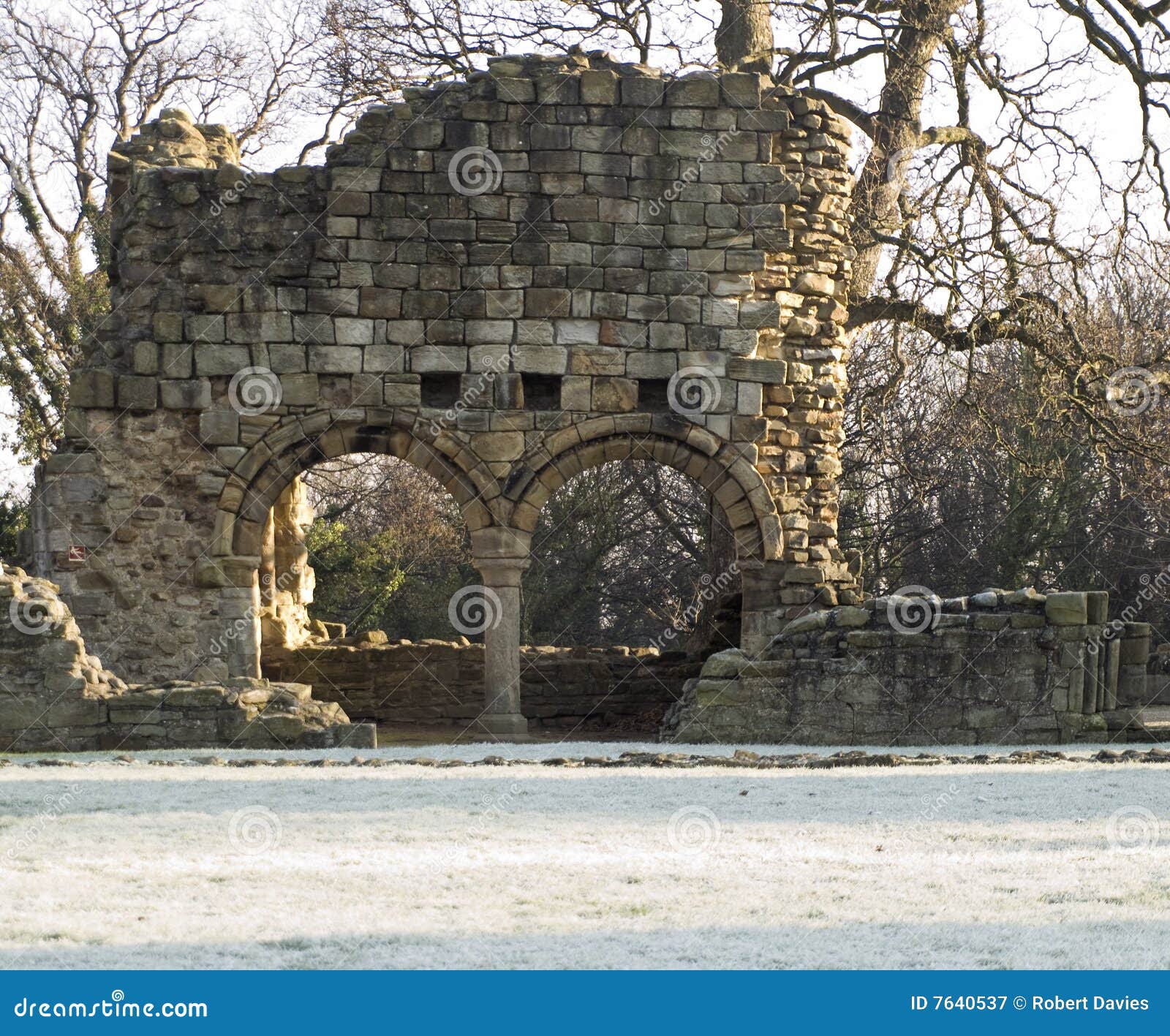 Old Brick Monastary Ruin in Snow Stock Image - Image of brick, british ...