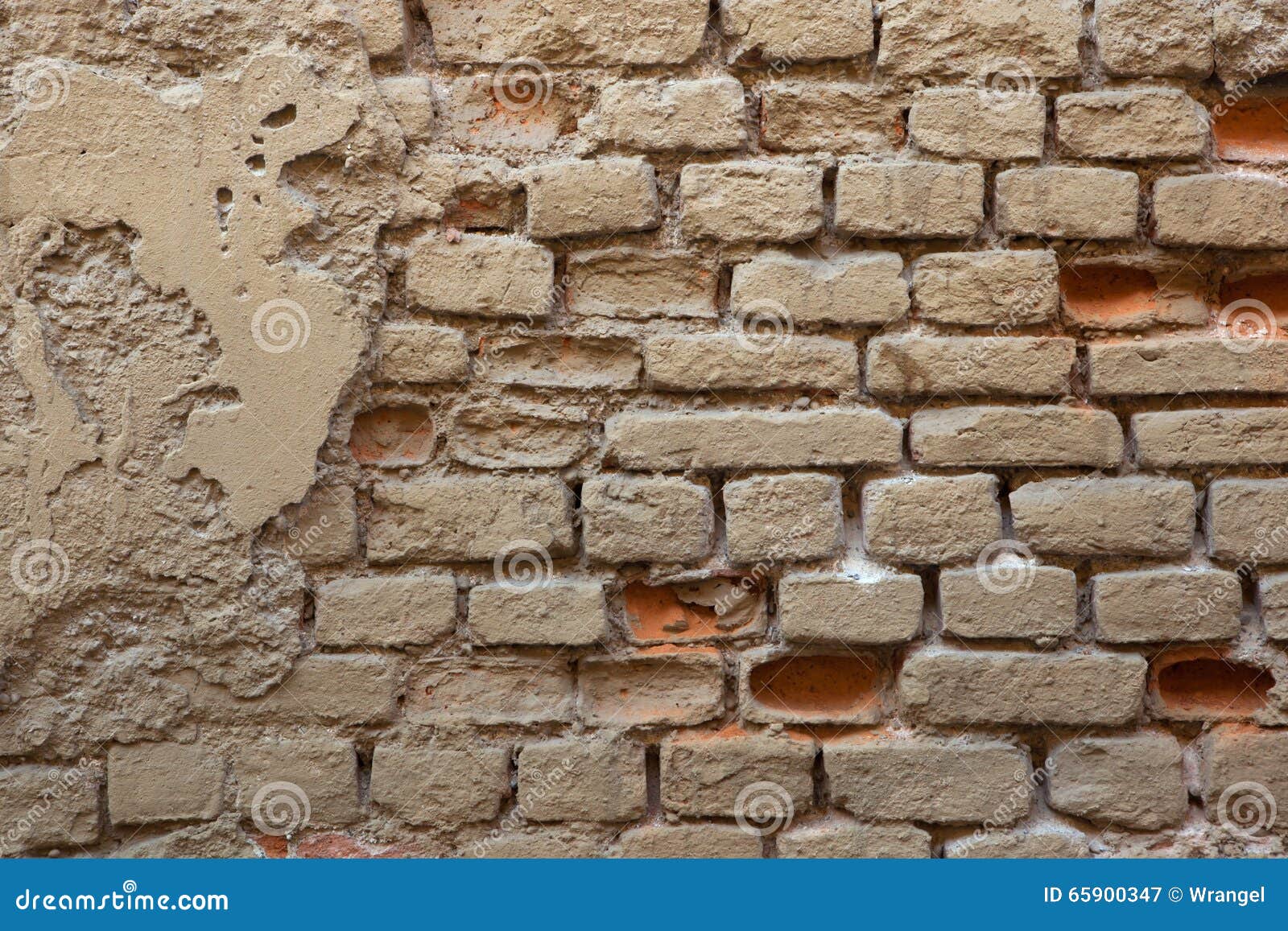 Old Brick Ochre Painted Wall. Background Texture Stock Image - Image of ...