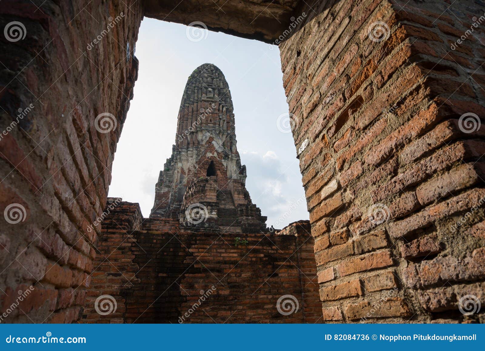 Old brick pagoda in frame stock photo. Image of site - 82084736