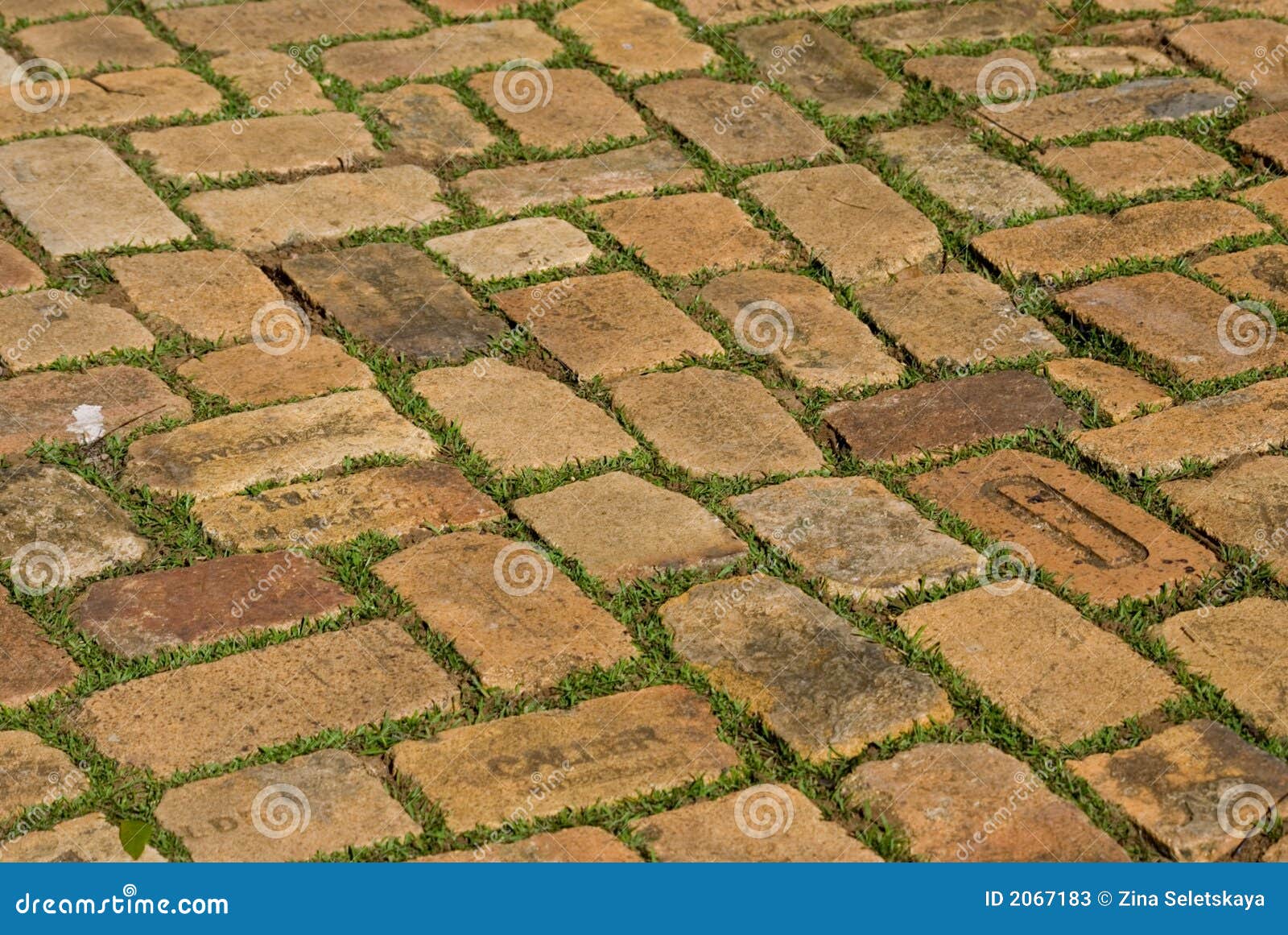 Brick Pavement Tile, Top View. Urban Texture As Background. Stone ...