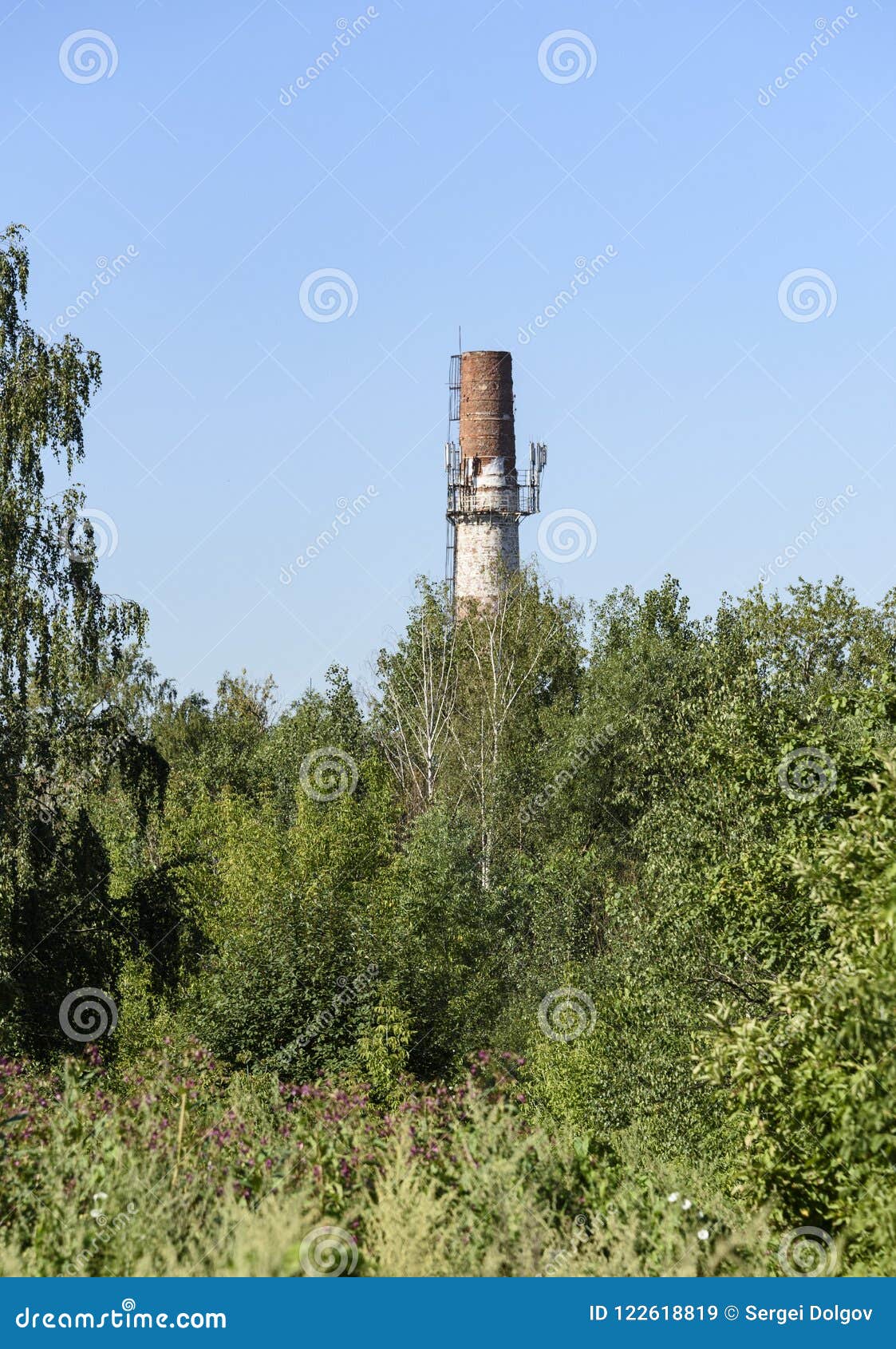 Old Brick Pipe with Modern Repeaters Stock Image - Image of stone ...